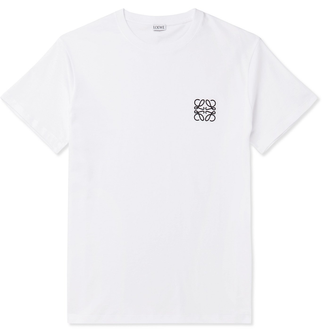 Loewe - Logo-Embroidered Cotton-Jersey T-Shirt - White Loewe