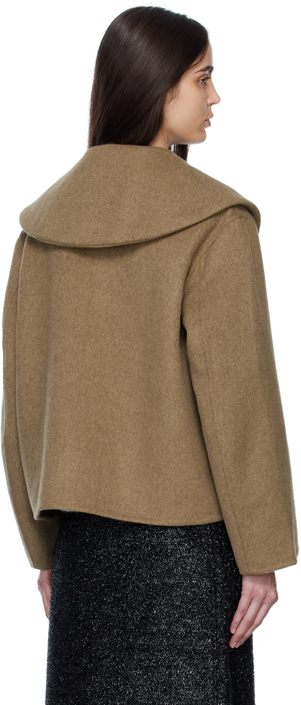 GANNI Khaki Extended Collar Jacket GANNI