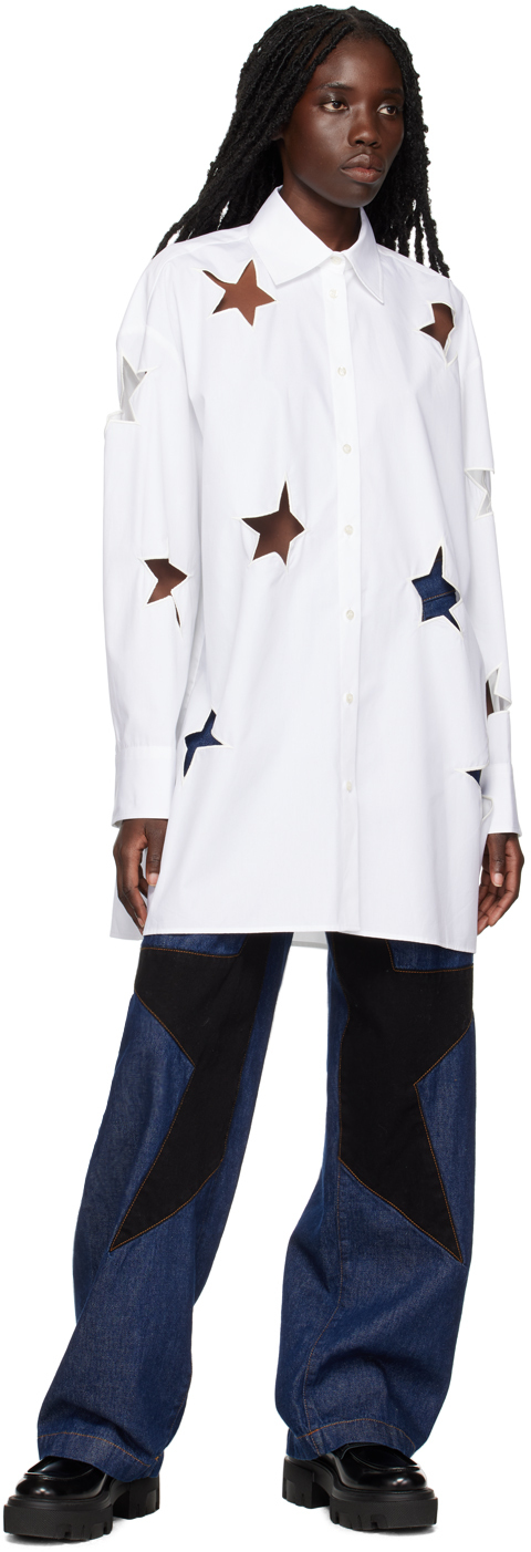 MSGM White Star Cut Out Shirt MSGM