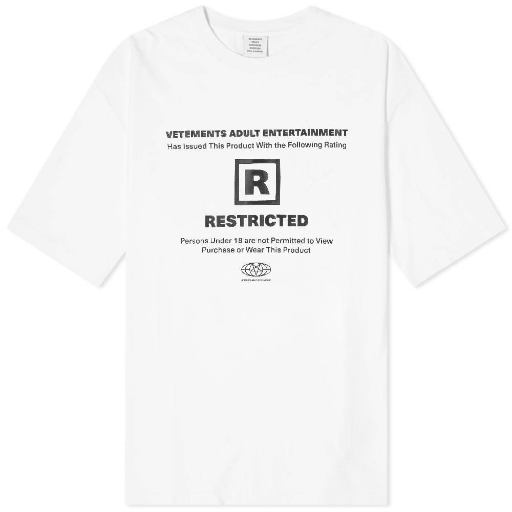 VETEMENTS Oversized 18+ Restricted Tee Vetements