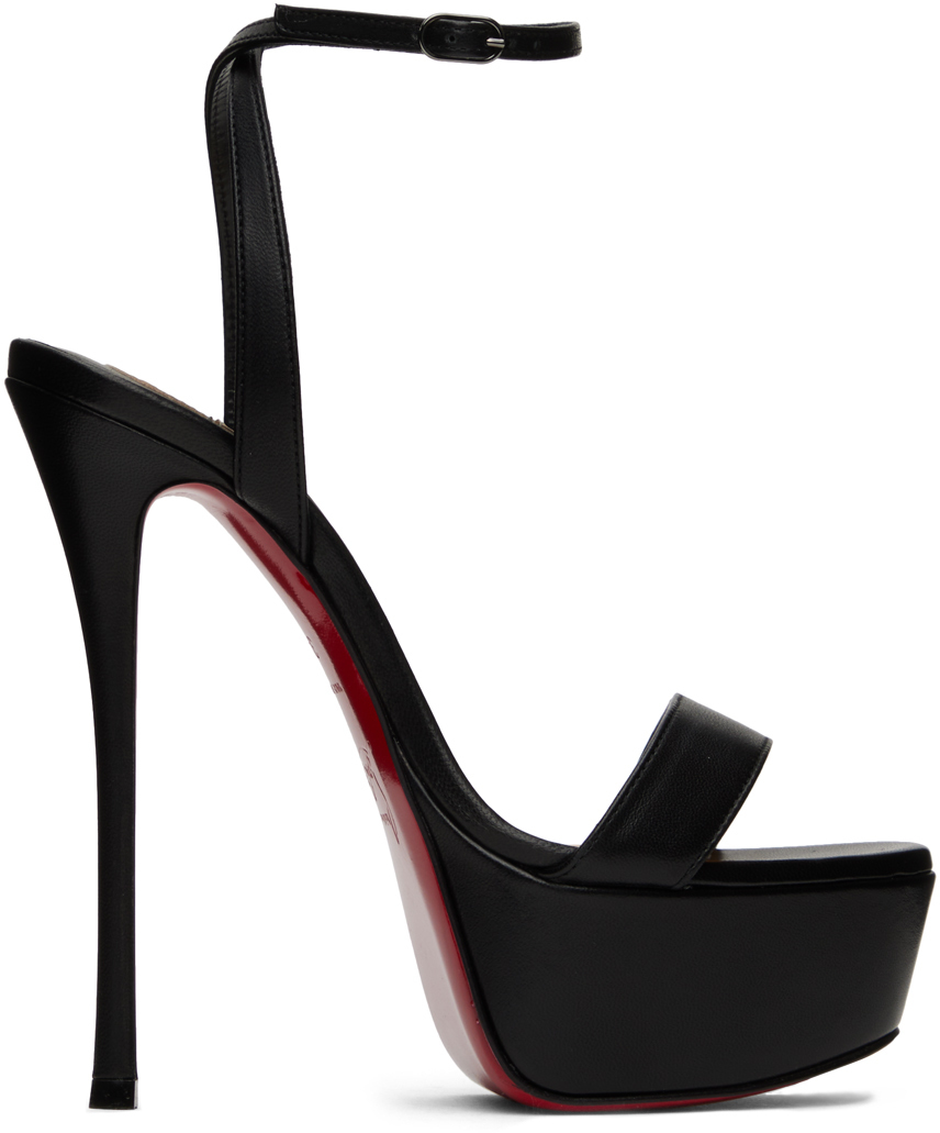 Christian Louboutin Black Loubi Queen Alta Heeled Sandals Christian ...
