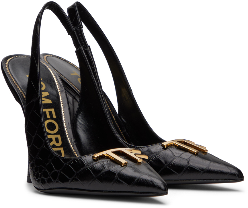TOM FORD Black Croc Heels TOM FORD