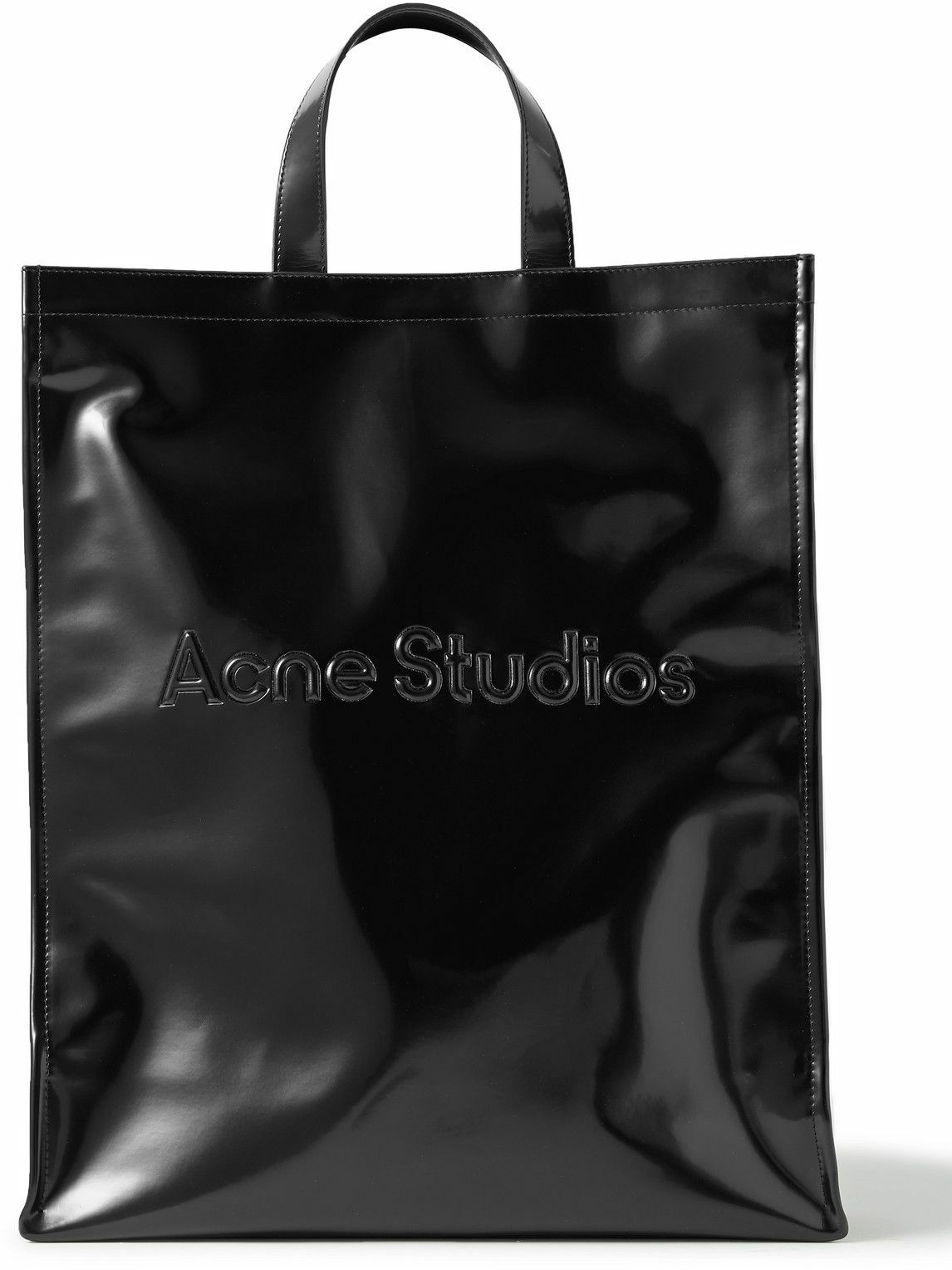 Acne Studios - N/S Logo-Embossed Faux Patent-Leather Tote Bag Acne Studios