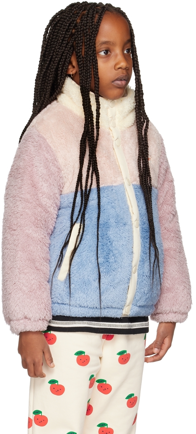 TINYCOTTONS Kids Gray & Pink Color Block Jacket TINYCOTTONS