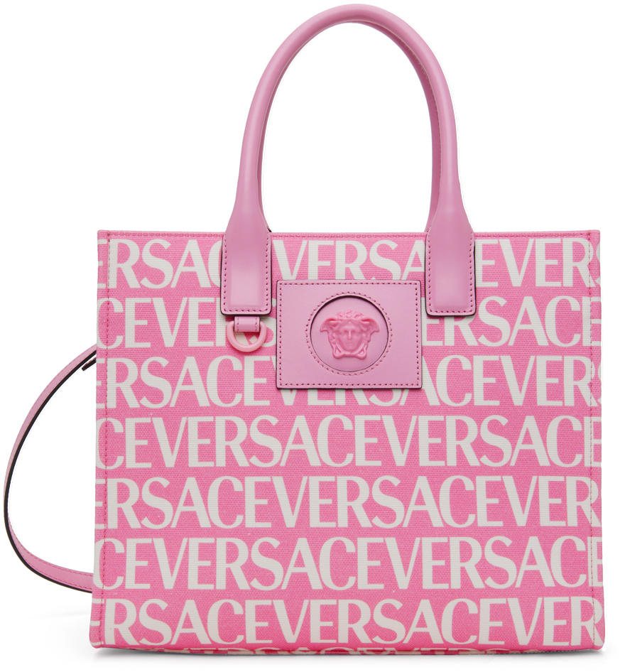 Versace Pink Small Allover Tote Versace