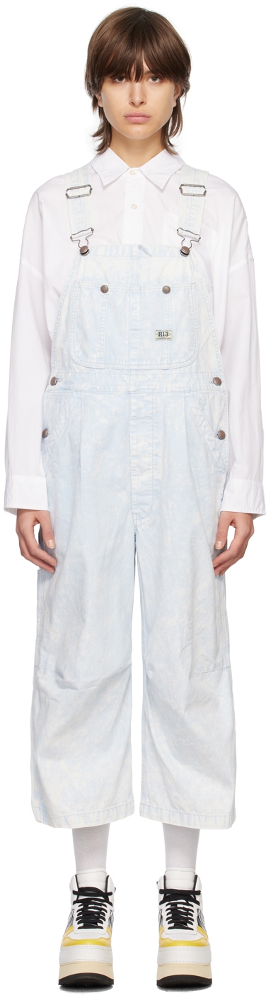 R13 Blue Cropped Overalls R13