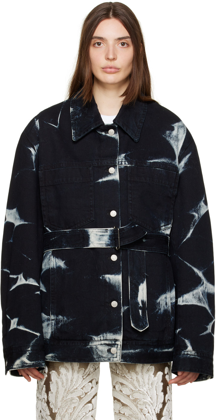 Dries Van Noten Black Bleached Denim Jacket Dries Van Noten