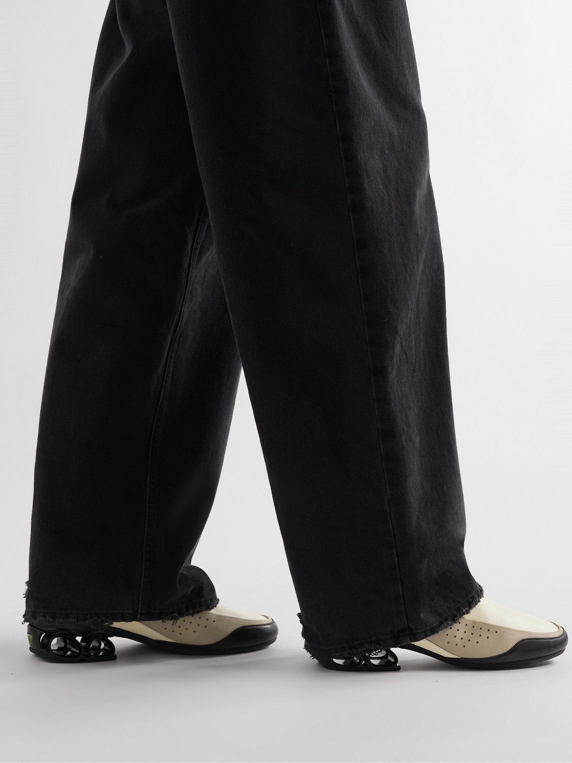 Raf Simons - Cycloid-4 Nylon-Trimmed Leather Ankle Boots - White Raf Simons