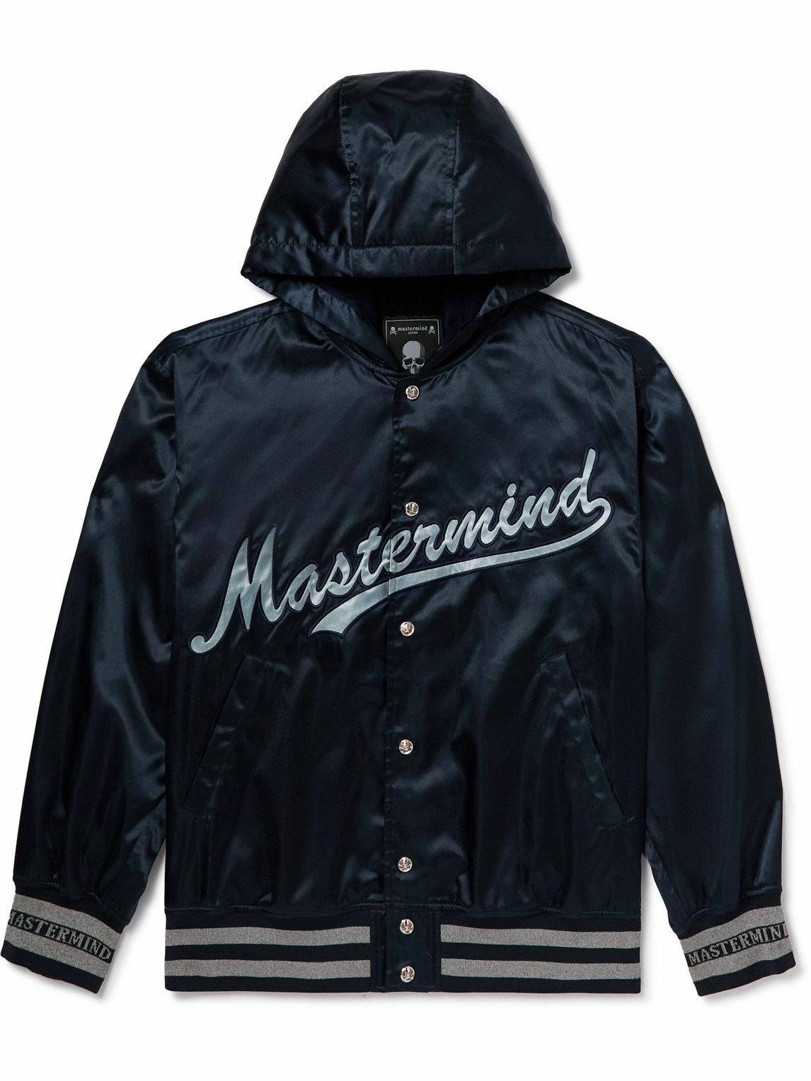 Mastermind World - Logo-Appliquéd Shell Hooded Bomber Jacket - Blue ...
