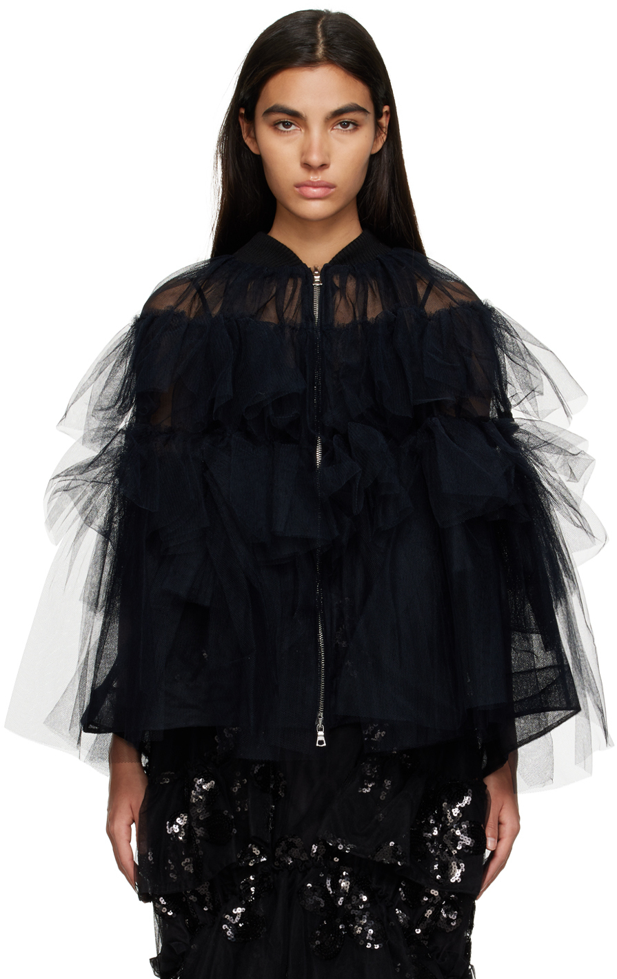 Simone Rocha Black Tiered Jacket Simone Rocha
