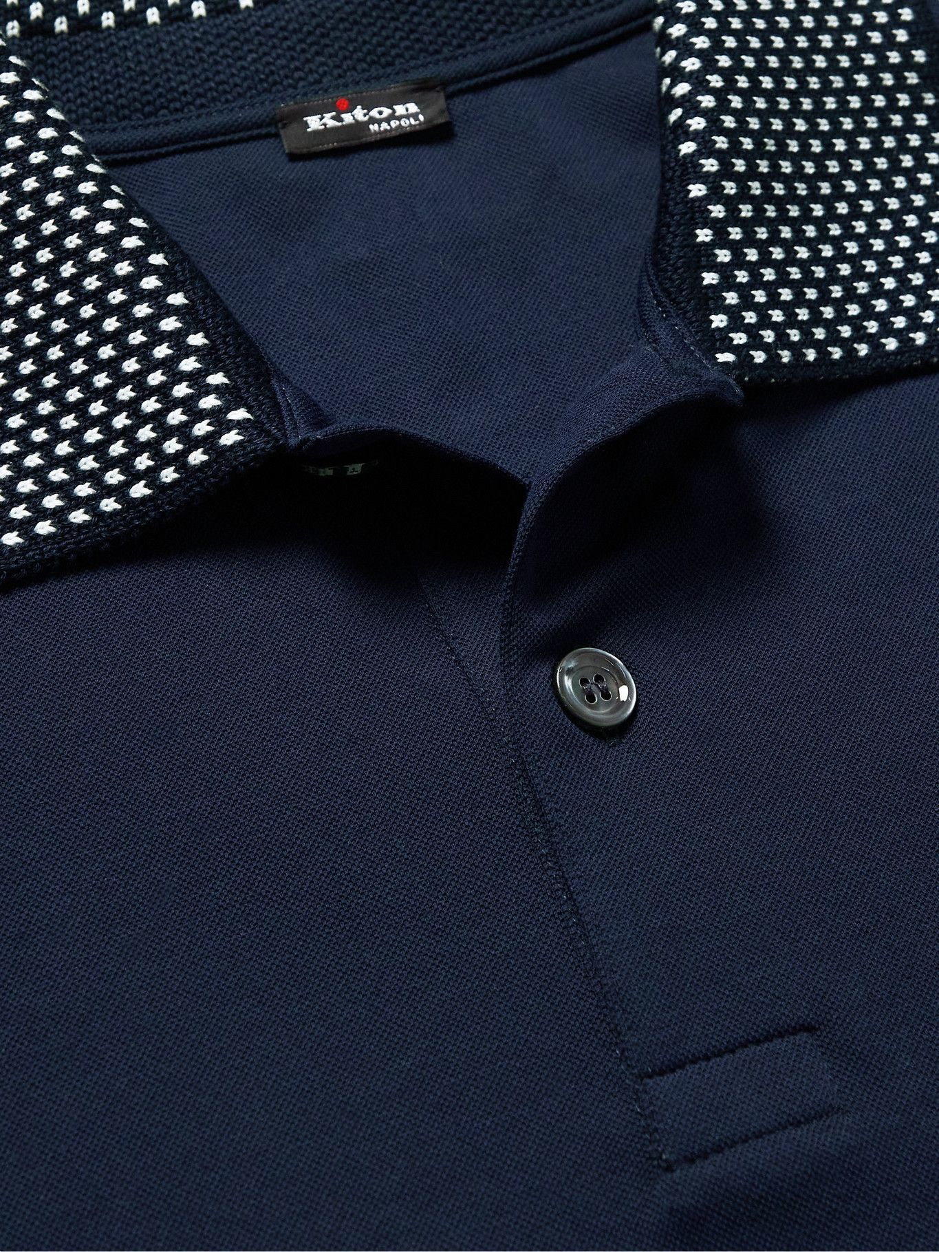 Kiton - Cotton-Piqué Polo Shirt - Blue Kiton