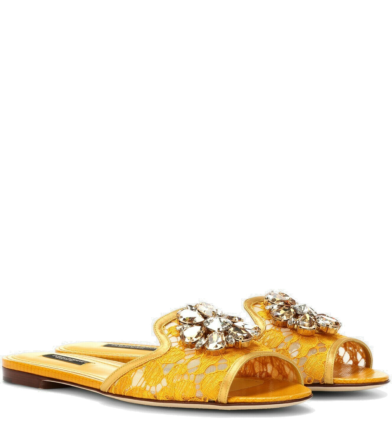 Dolce&Gabbana - Bianca embellished slides Dolce & Gabbana