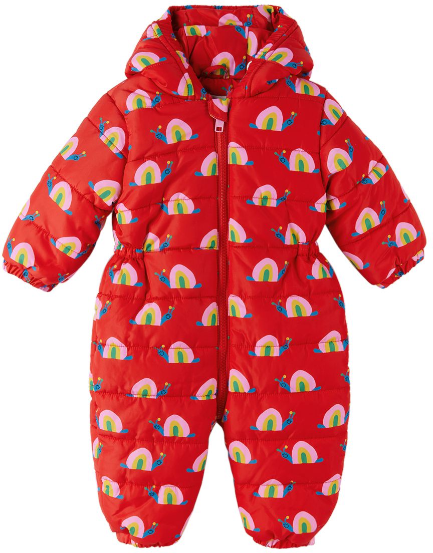 Stella McCartney Baby Kids Red Snail Puffer Snowsuit Stella McCartney