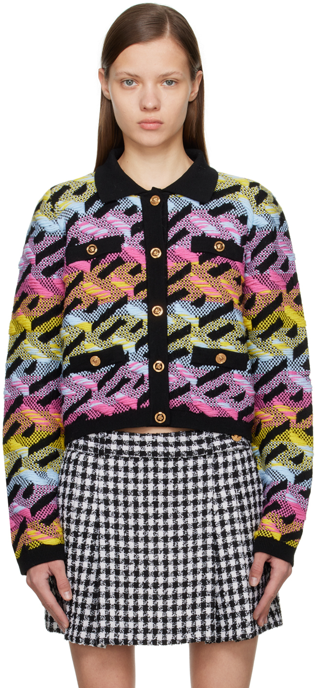 Versace Multicolor 'La Greca' Cardigan Versace