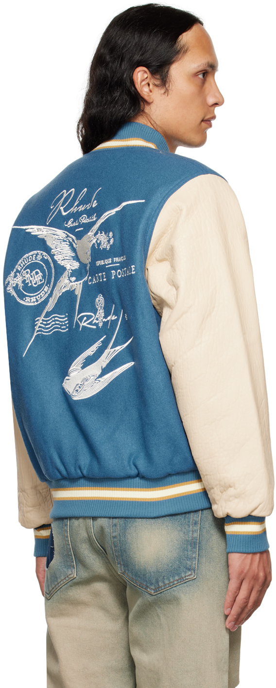 Rhude Blue Varsity Jacket Rhude
