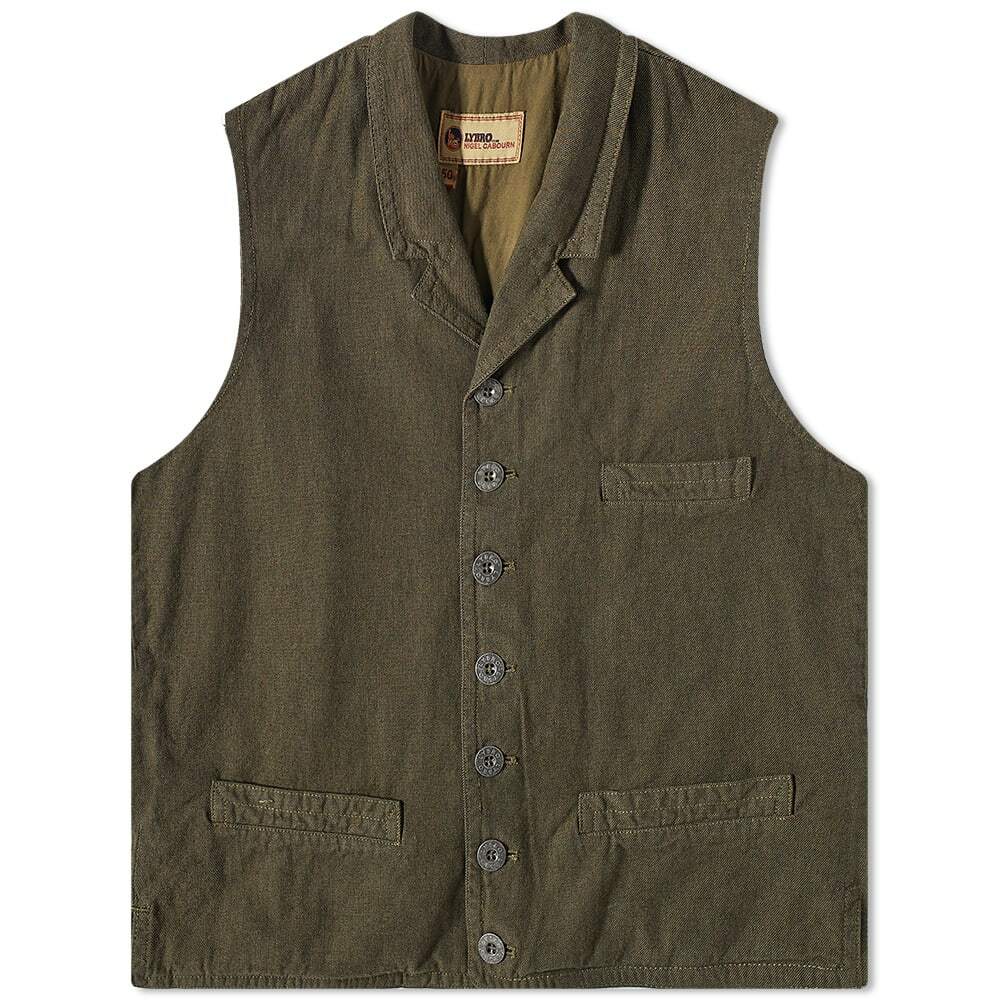 Nigel Cabourn Men's Broken Twill Wasitcoat in Army Nigel Cabourn