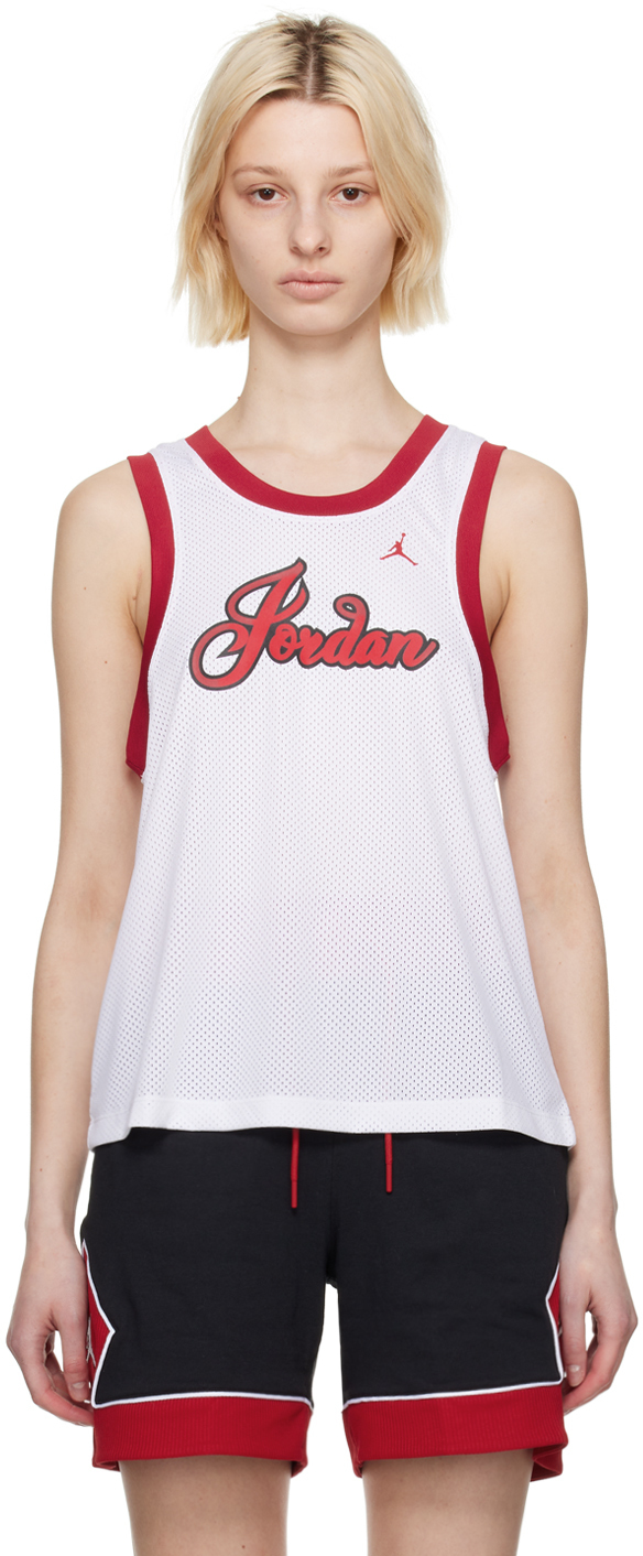Nike Jordan White Bonded Tank Top Nike Jordan Brand