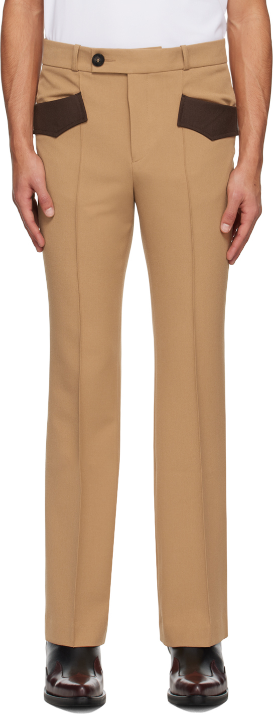 Ernest W. Baker Tan Flare Trousers Ernest W. Baker
