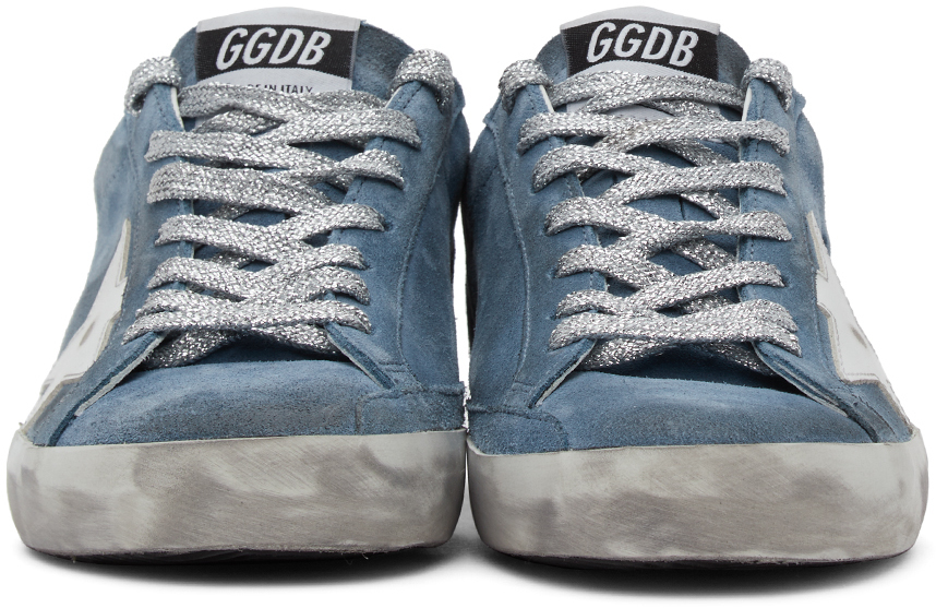 Golden Goose Blue Suede Super-Star Sneakers Golden Goose Deluxe Brand