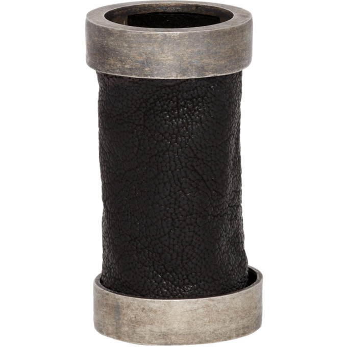 Guidi Black Leather Tube Ring Guidi