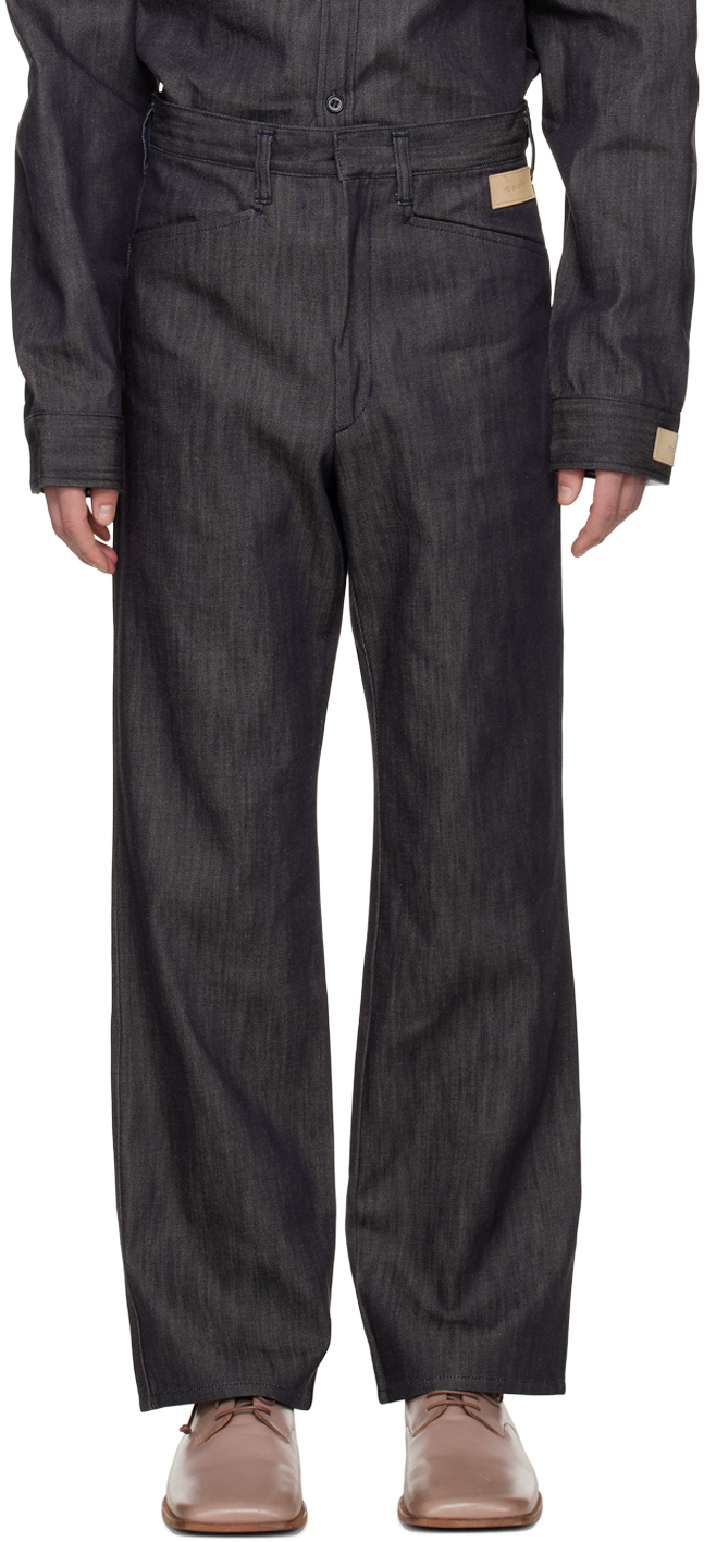 rito structure Indigo Angled Pocket Jeans rito structure