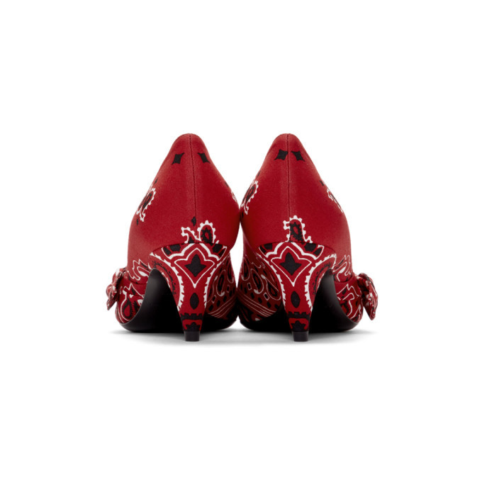 Saint Laurent Red Charlotte Bandana Heels Saint Laurent