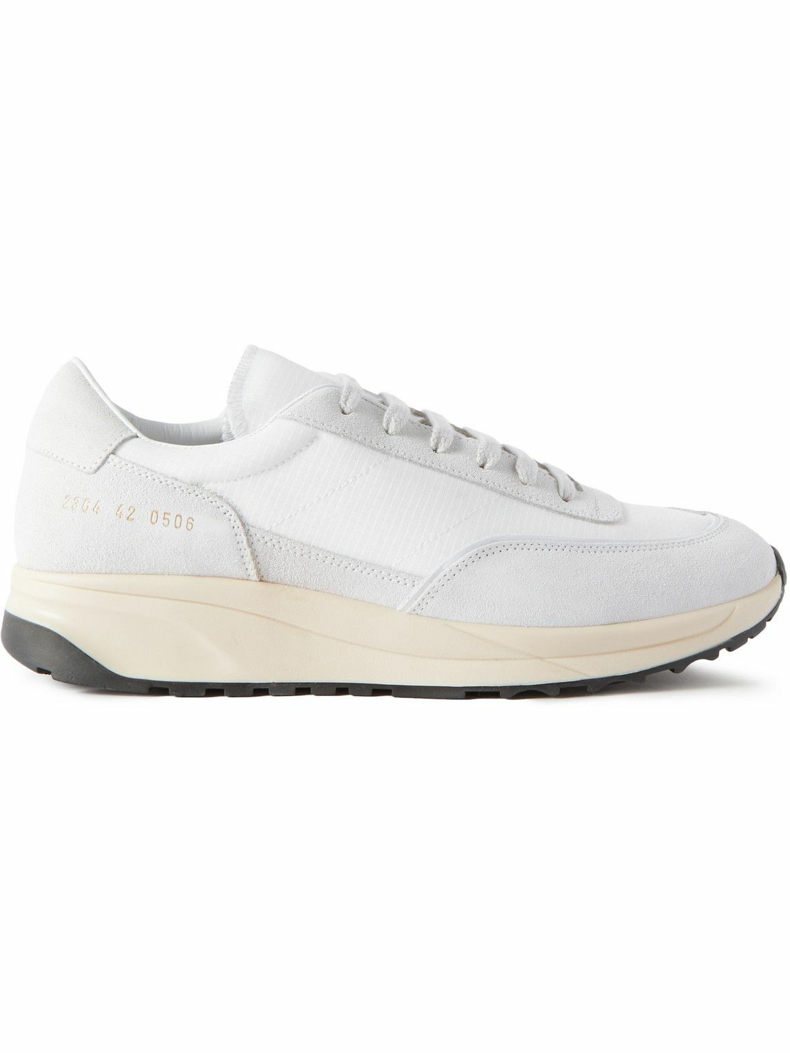 Common Projects - Track 80 Suede and Ripstop Sneakers - White Common ...