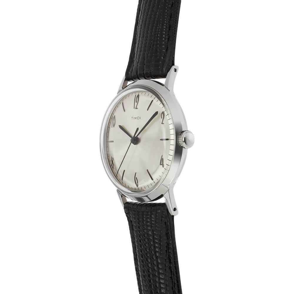 Timex Marlin Hand-Wound Watch in Black/Silver Timex