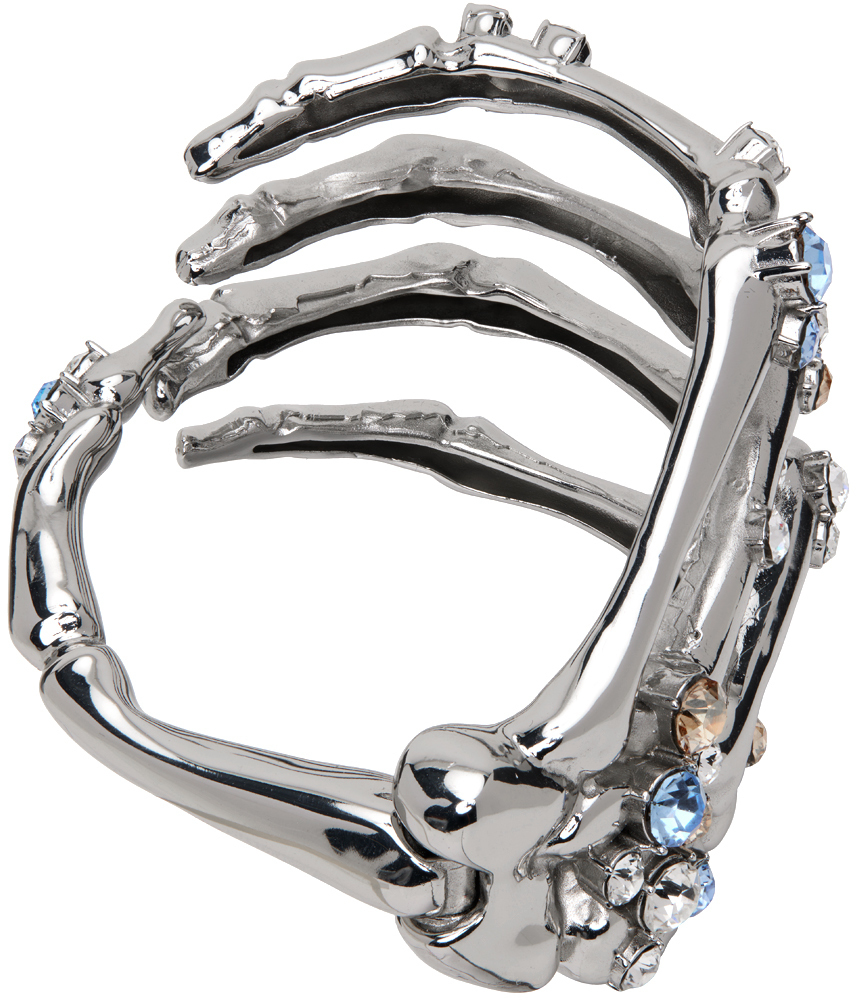 Raf Simons Silver Crystal Skeleton Bracelet Raf Simons