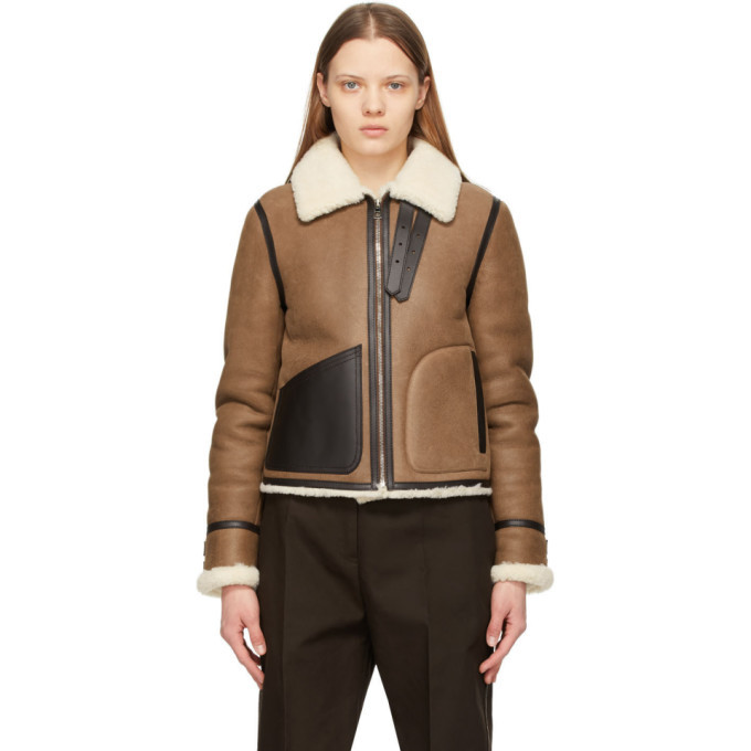 Loewe Brown Shearling Aviator Jacket Loewe
