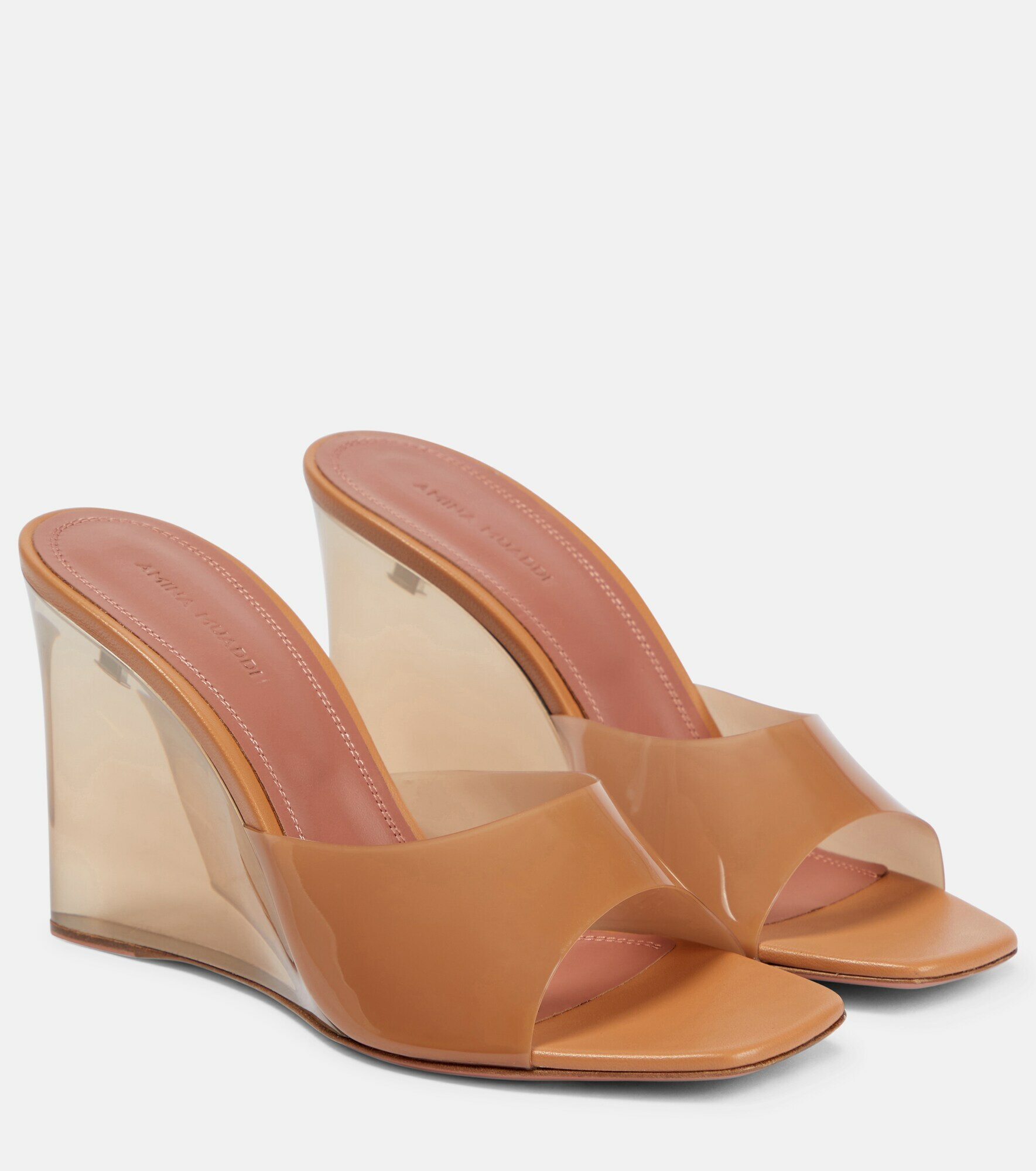 Amina Muaddi - Lupita PVC wedge mules Amina Muaddi