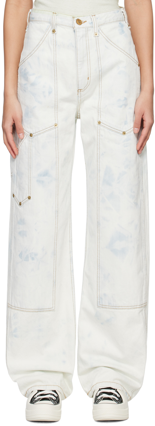 Re/Done White Super High Workwear Jeans Re/Done