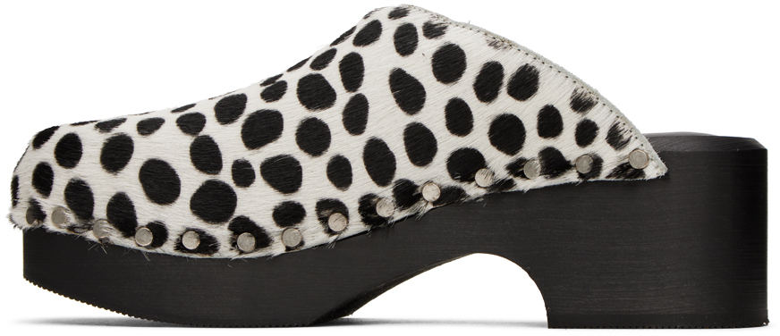 Re/Done Black & White 70s Studded Clogs Re/Done
