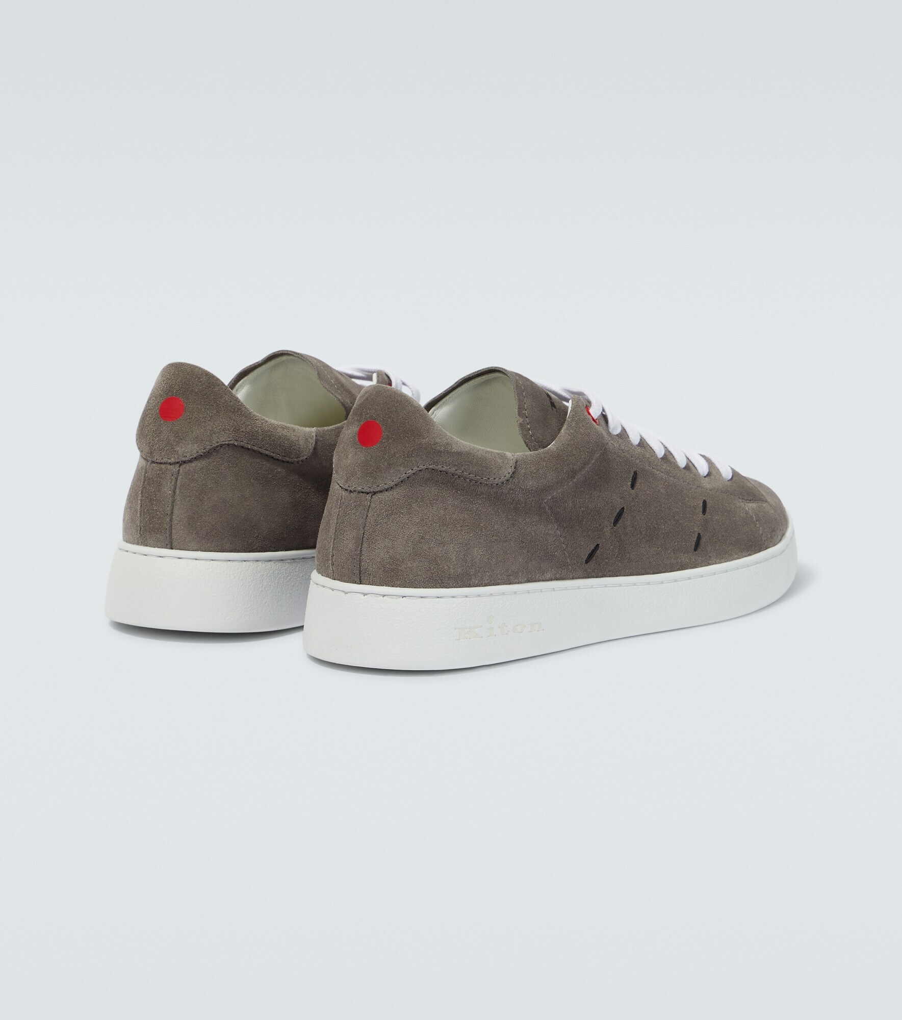 Kiton - Topstitched suede sneakers Kiton