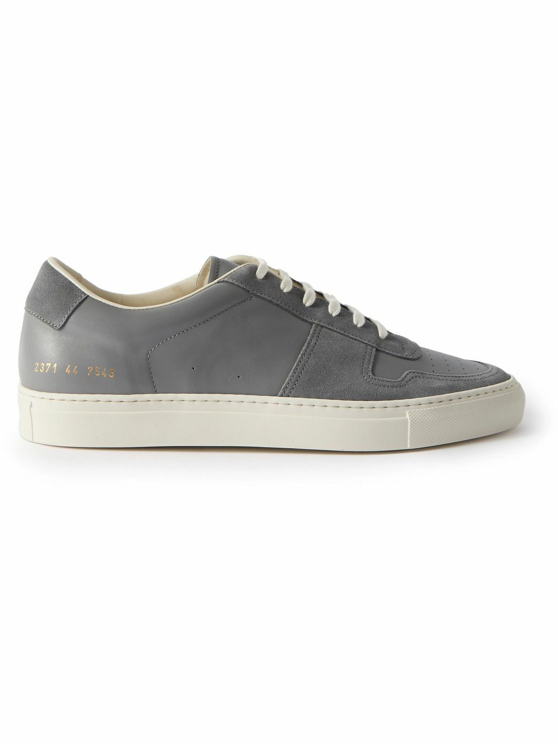 Common Projects - Bball Suede-Trimmed Leather Sneakers - Gray Common ...