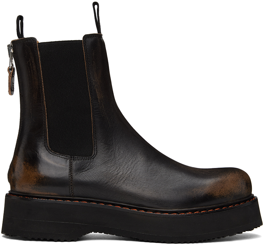 R13 Black Single Stack Chelsea Boots R13