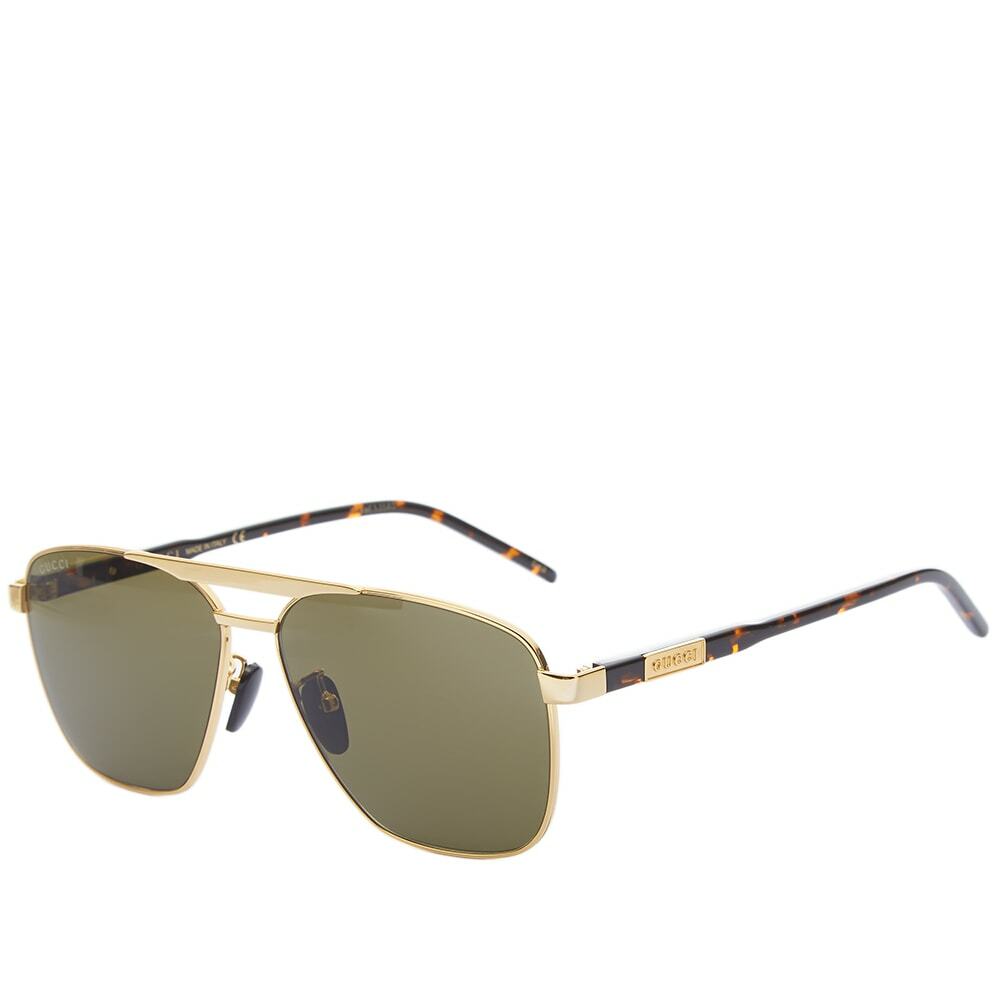Gucci Men's Eyewear GG1164S Sunglasses in Gold/Havana/Green Gucci