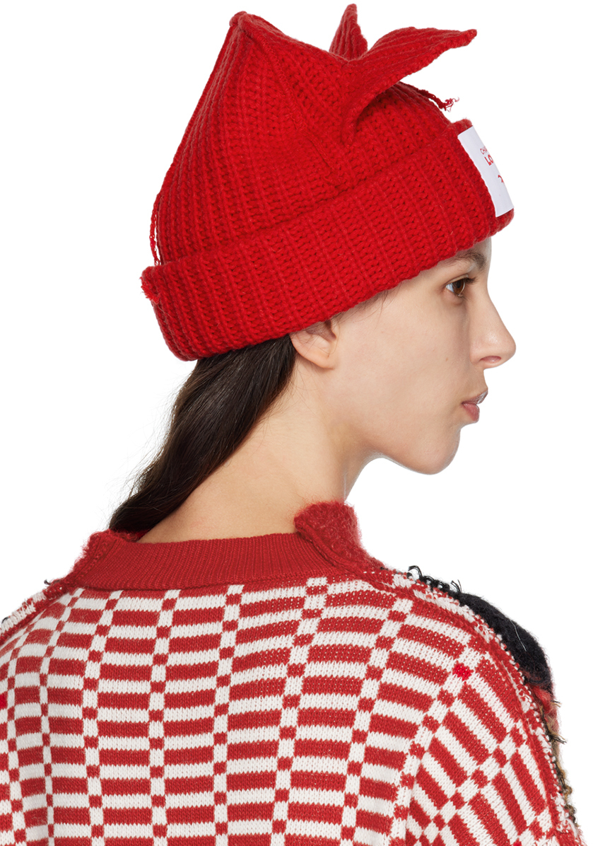 Charles Jeffrey Loverboy Red Chunky Ears Beanie Charles Jeffrey Loverboy