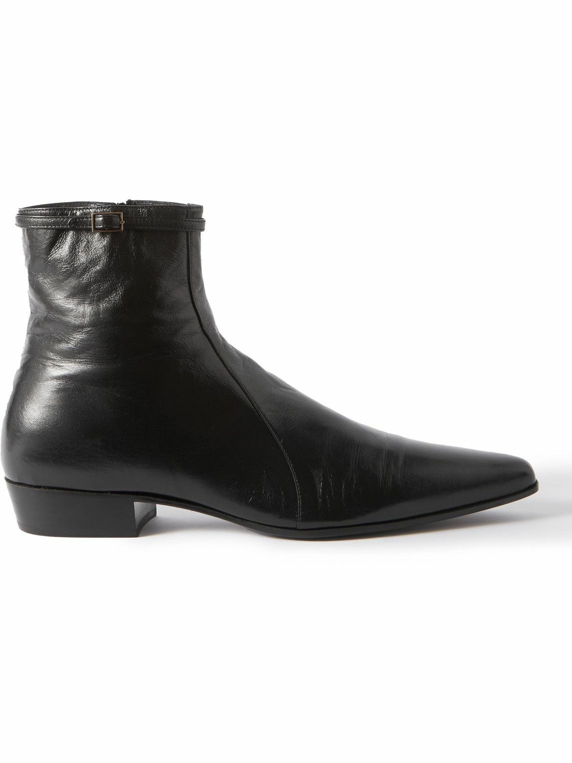 SAINT LAURENT - Arsun Leather Ankle Boots - Black Saint Laurent
