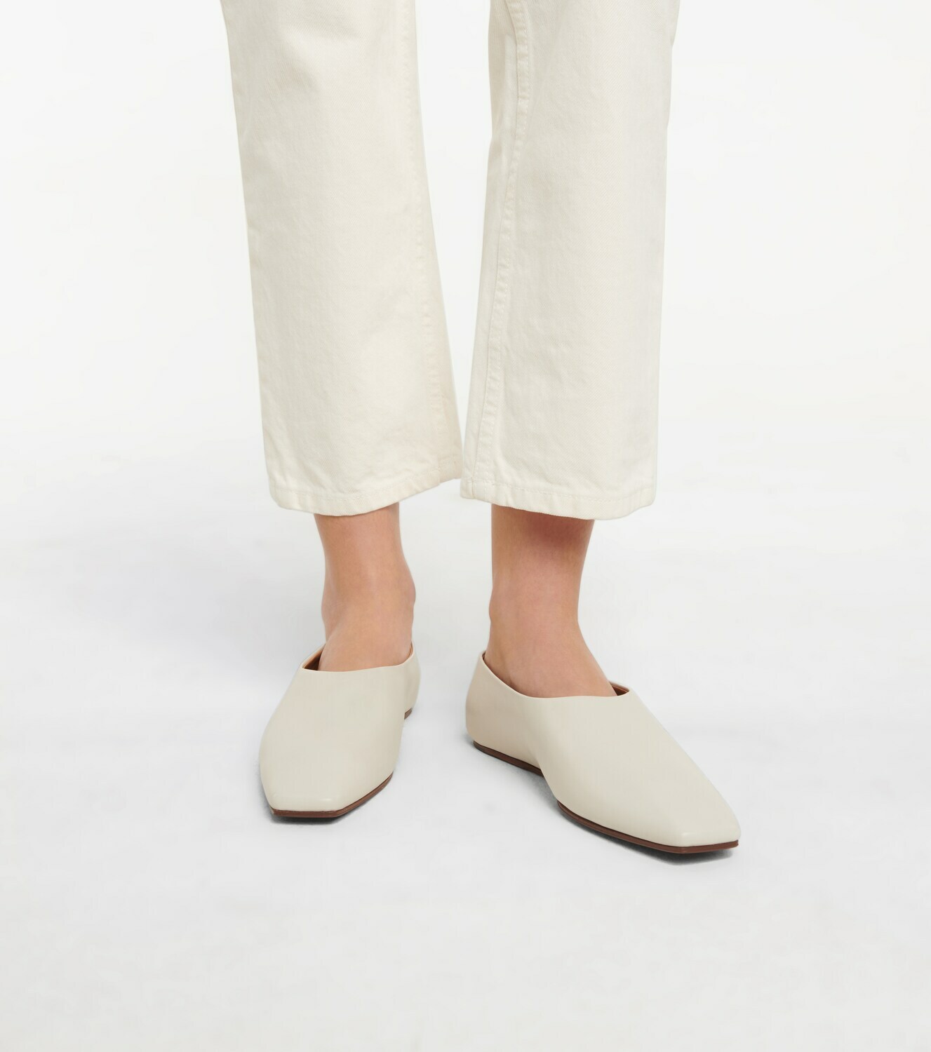 The Row - Square Toe leather ballet flats The Row