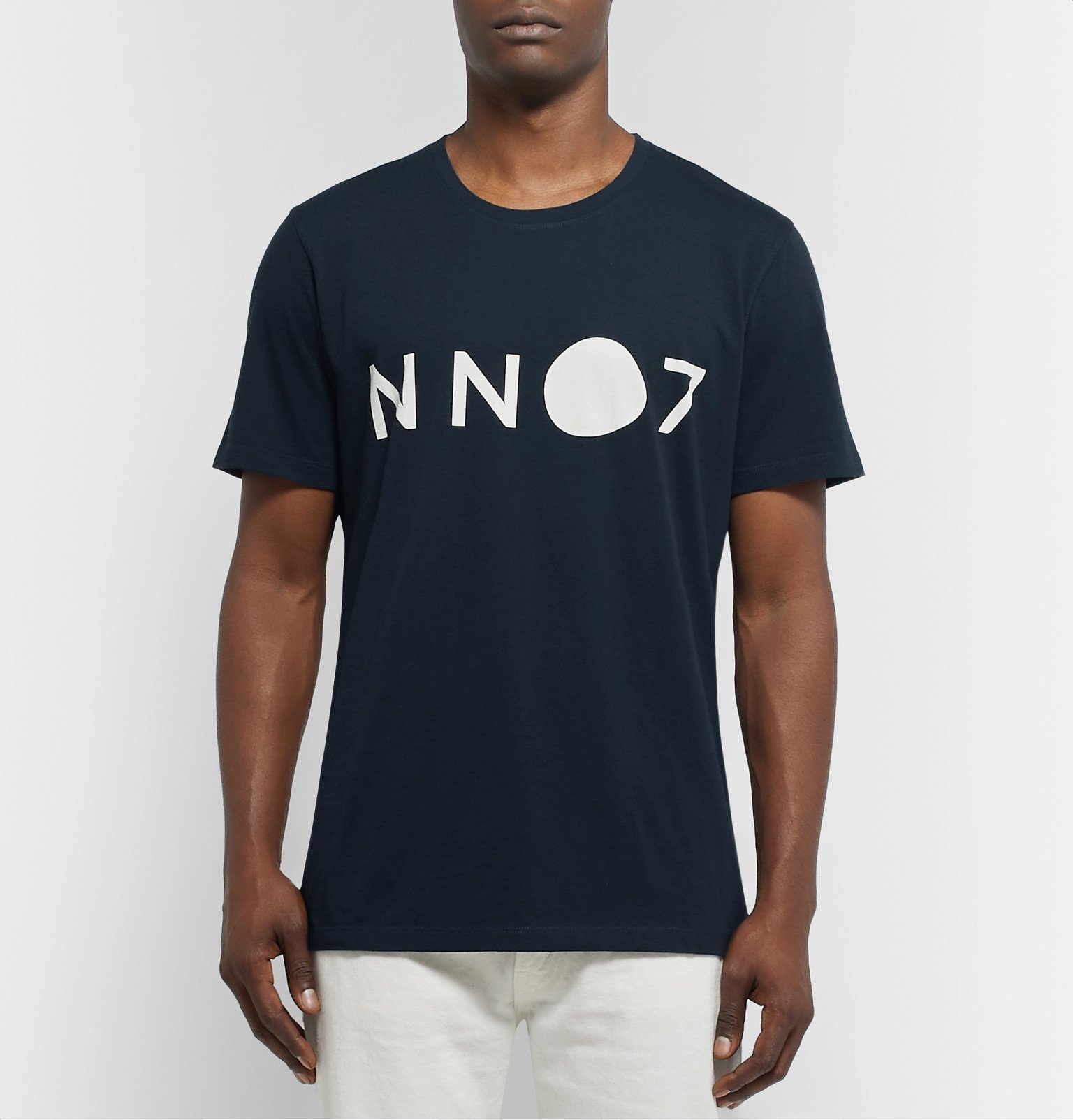 NN07 - Ethan Logo-Print Pima Cotton-Jersey T-Shirt - Blue NN07