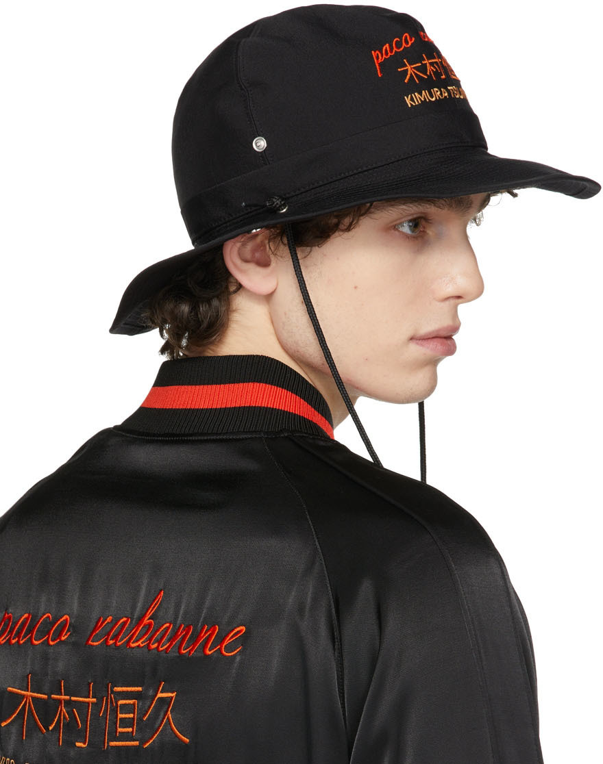 Paco Rabanne Black Kimura Edition Logo Bucket Hat Paco Rabanne
