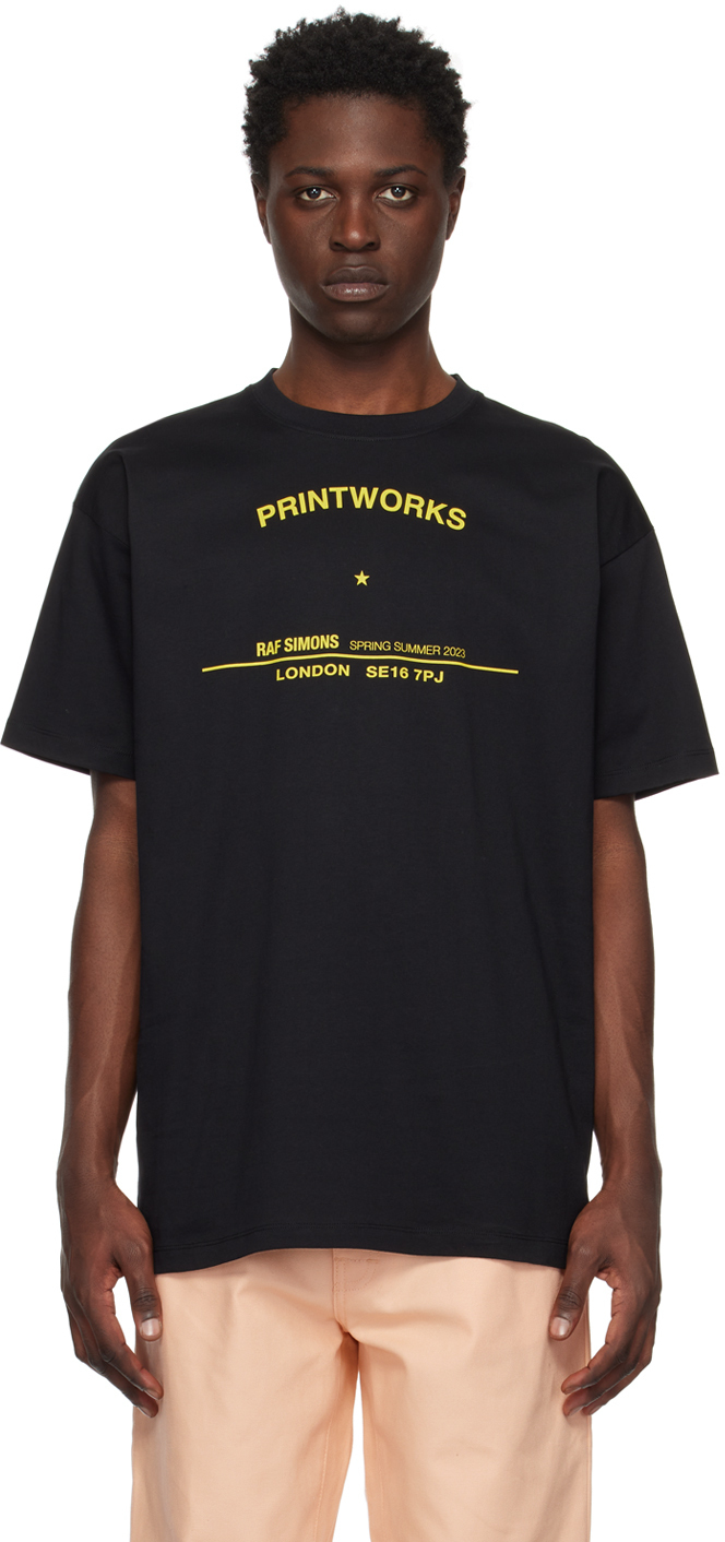Raf Simons Black 'Printworks Tour' T-Shirt Raf Simons