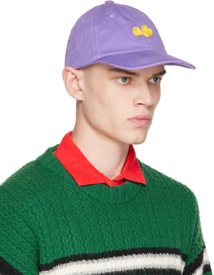 Acne Studios Purple Embroidered Cap Acne Studios