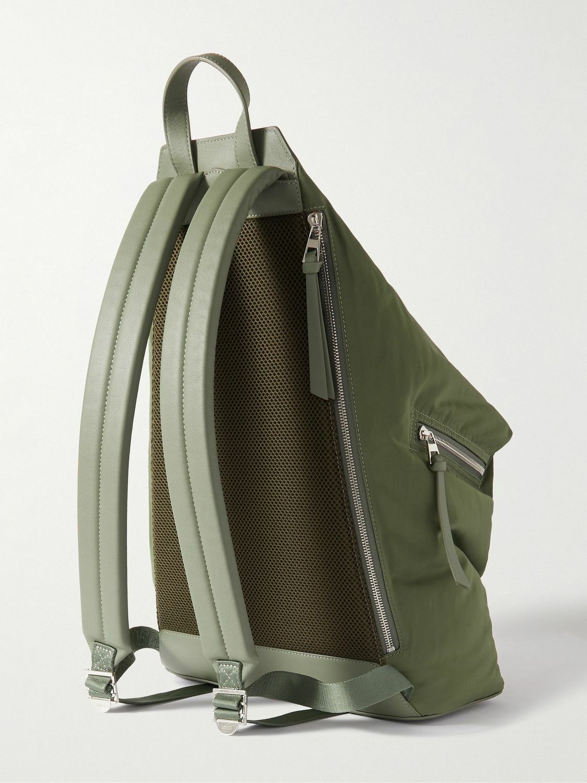 Loewe - Convertible Logo-Debossed Leather-Trimmed Shell Backpack Loewe