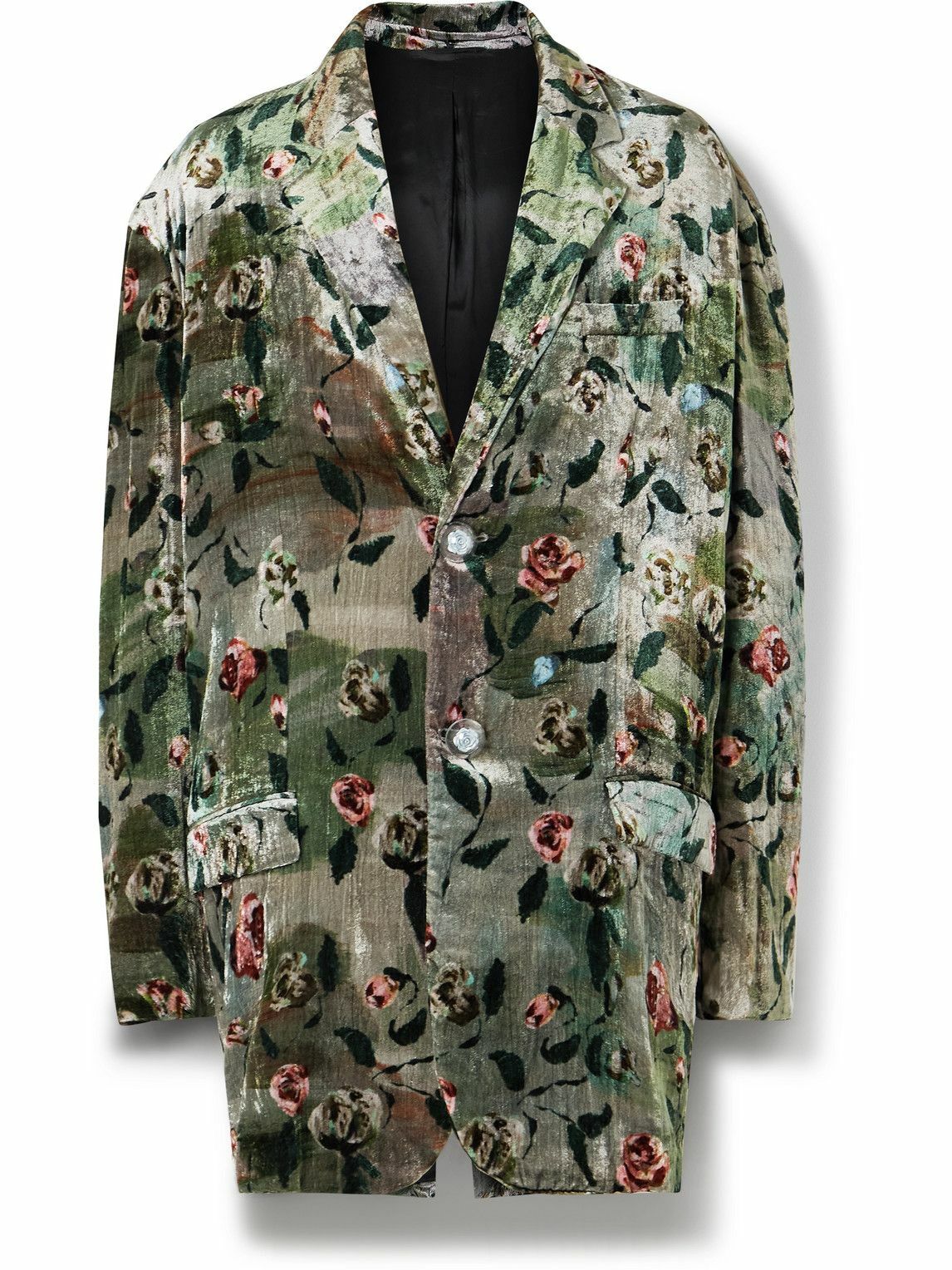 Acne Studios - Jenko Oversized Unstructured Floral-Print Velvet Blazer ...