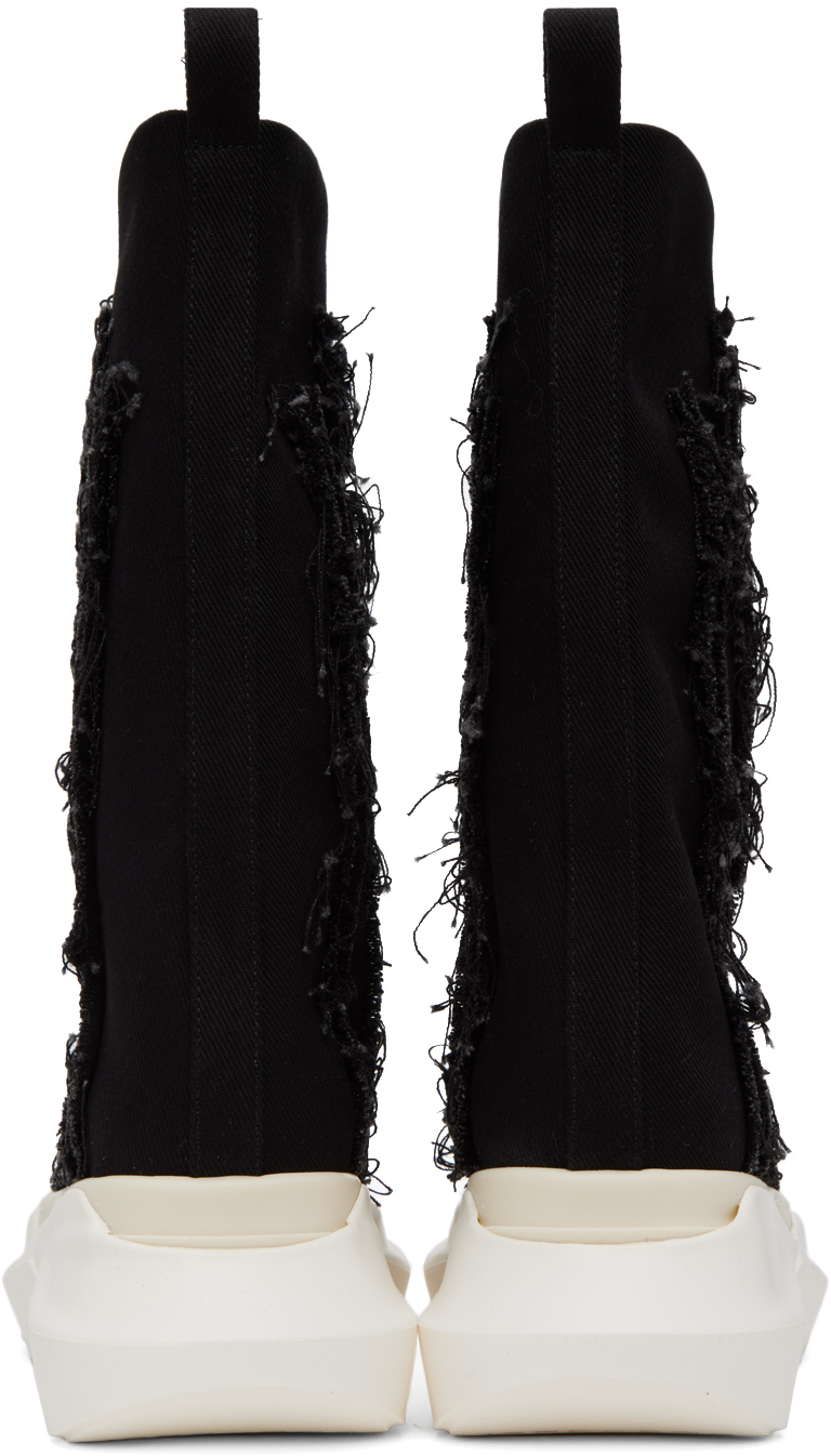 Rick Owens DRKSHDW Black Slashed Fogachine Boots Rick Owens Drkshdw