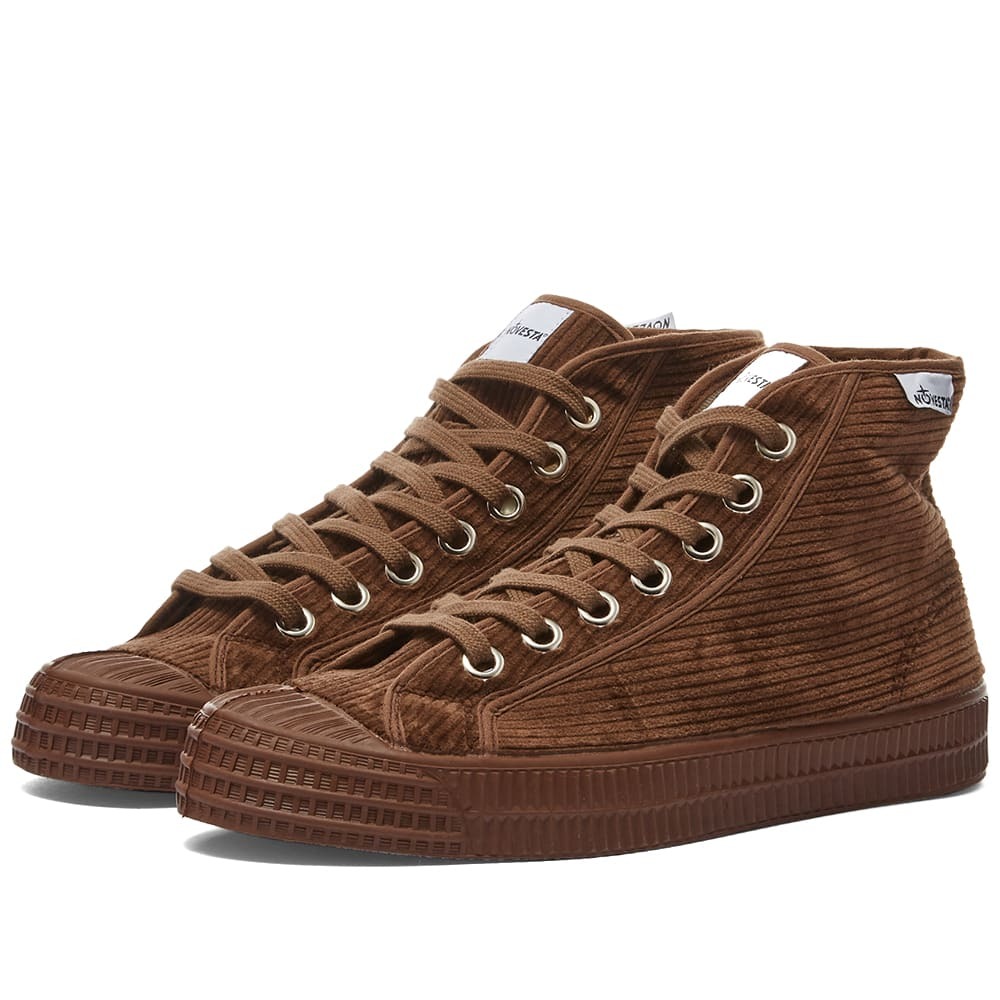 Novesta Star Dribble Corduroy Sneakers in Dark Brown/Brown Novesta