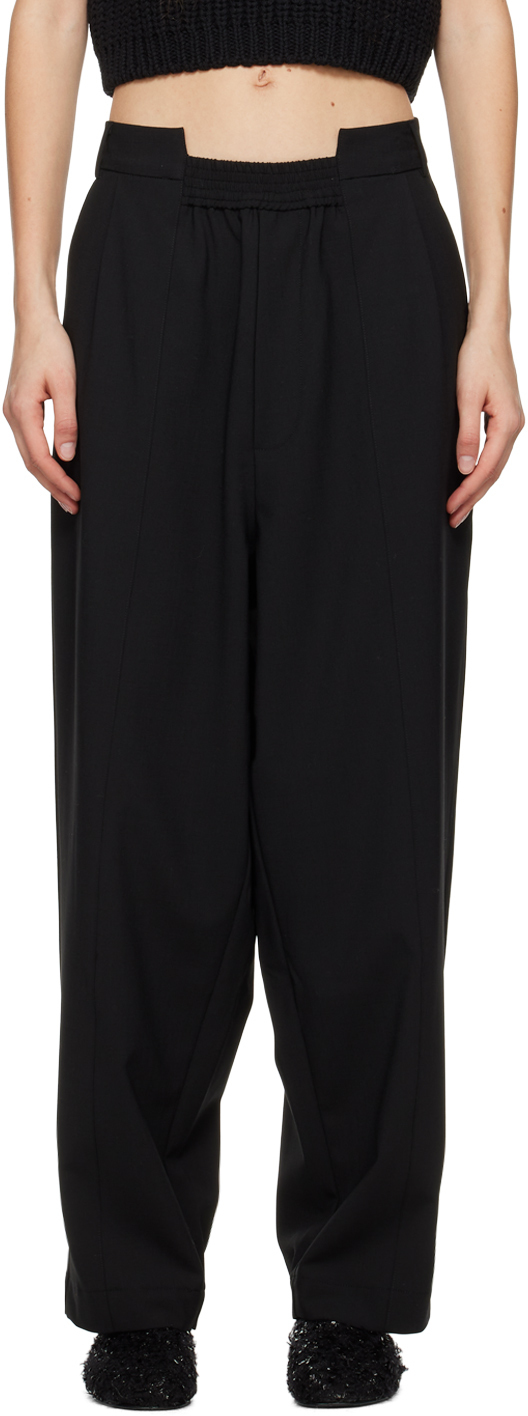 CORDERA Black Asymmetric Straight Trousers CORDERA