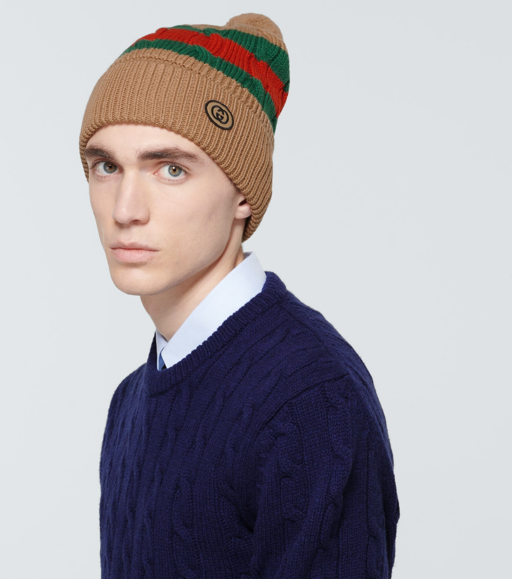 Gucci - Web stripe wool beanie Gucci